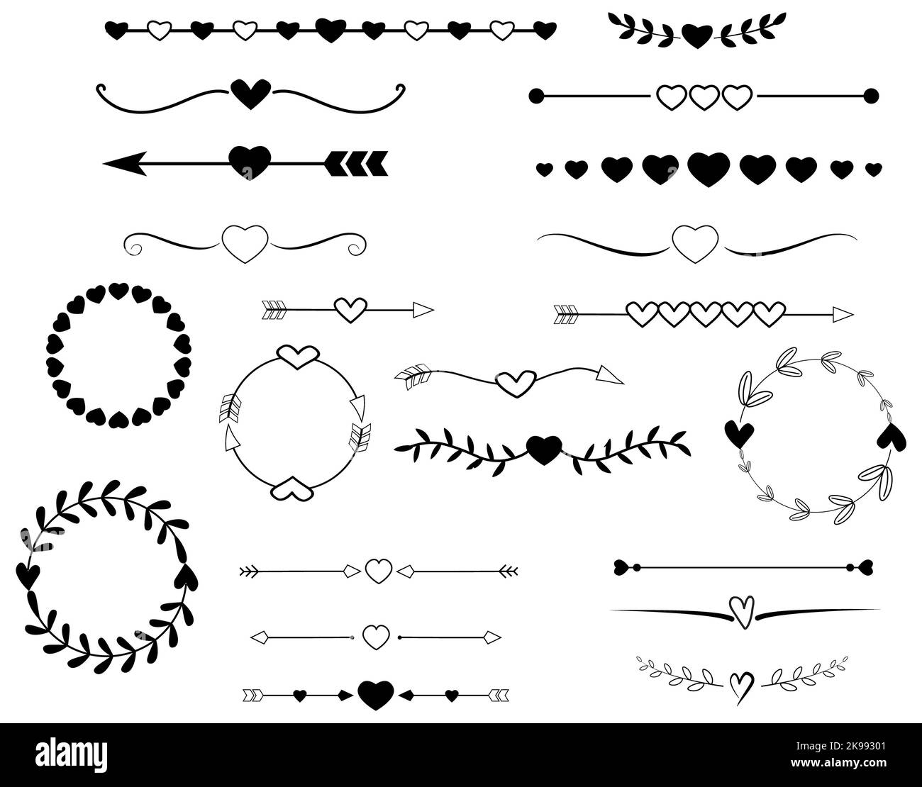 vintage borders and scroll elements on white background. Dividers set ...