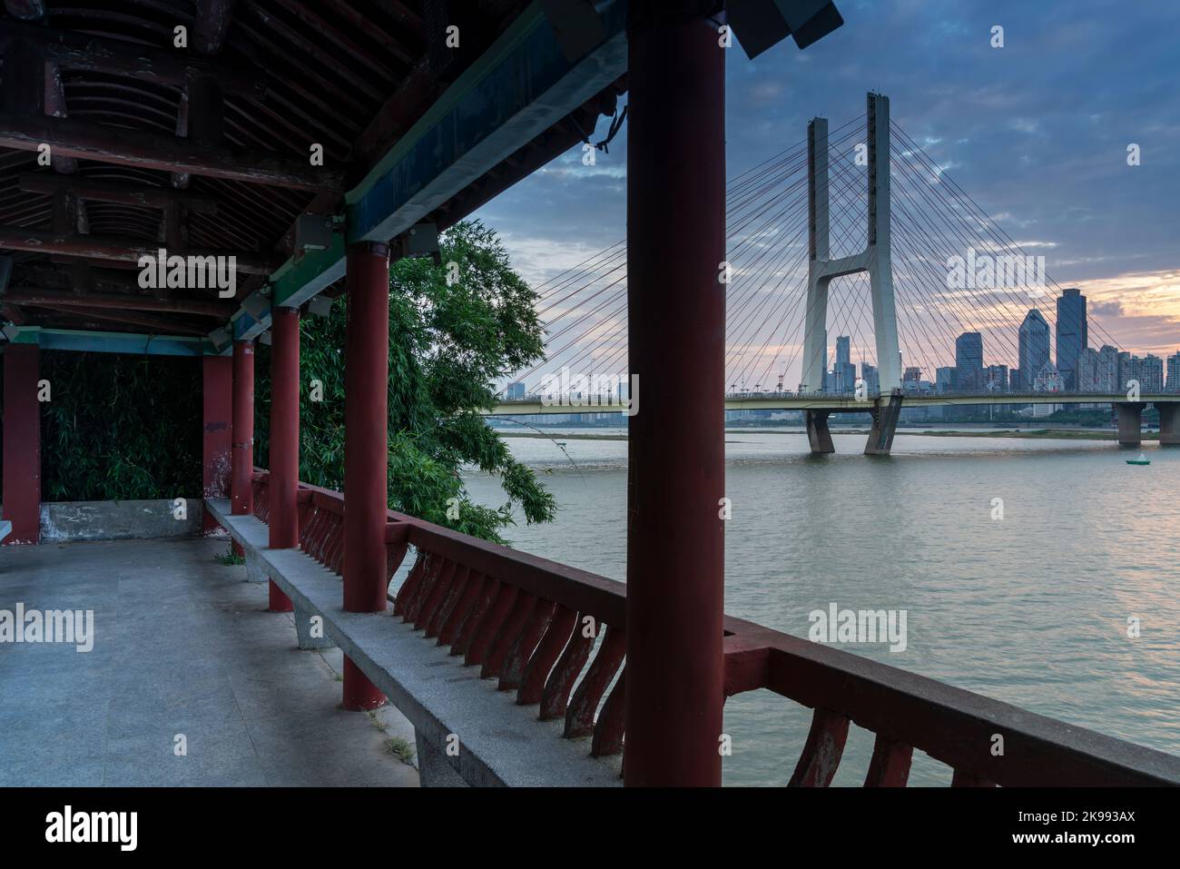 yangtze river cable stayed bridge Stock Photo - Alamy