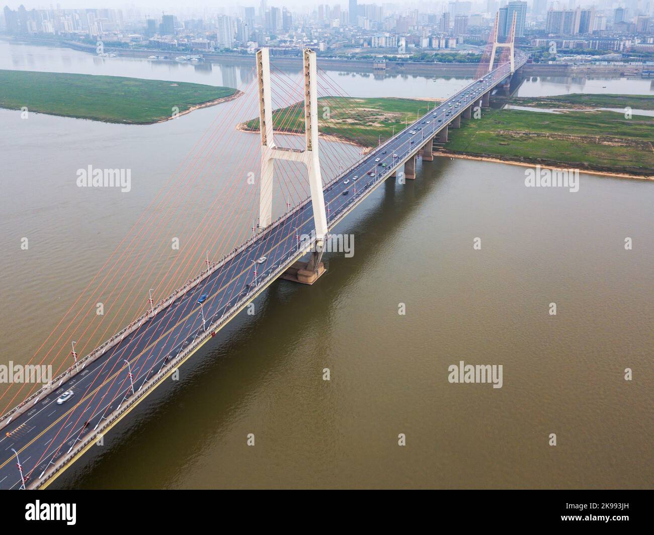 yangtze river cable stayed bridge Stock Photo - Alamy