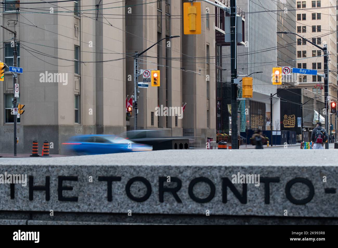 The intersection of Bay Street and King Street, the centre of Toronto's ...
