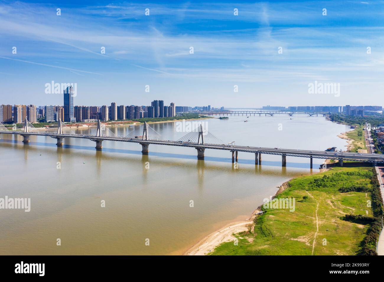 yangtze river cable stayed bridge Stock Photo - Alamy