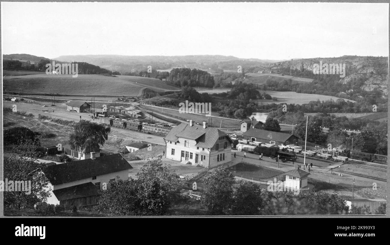 View of the railway station in Munkedal Stock Photo - Alamy