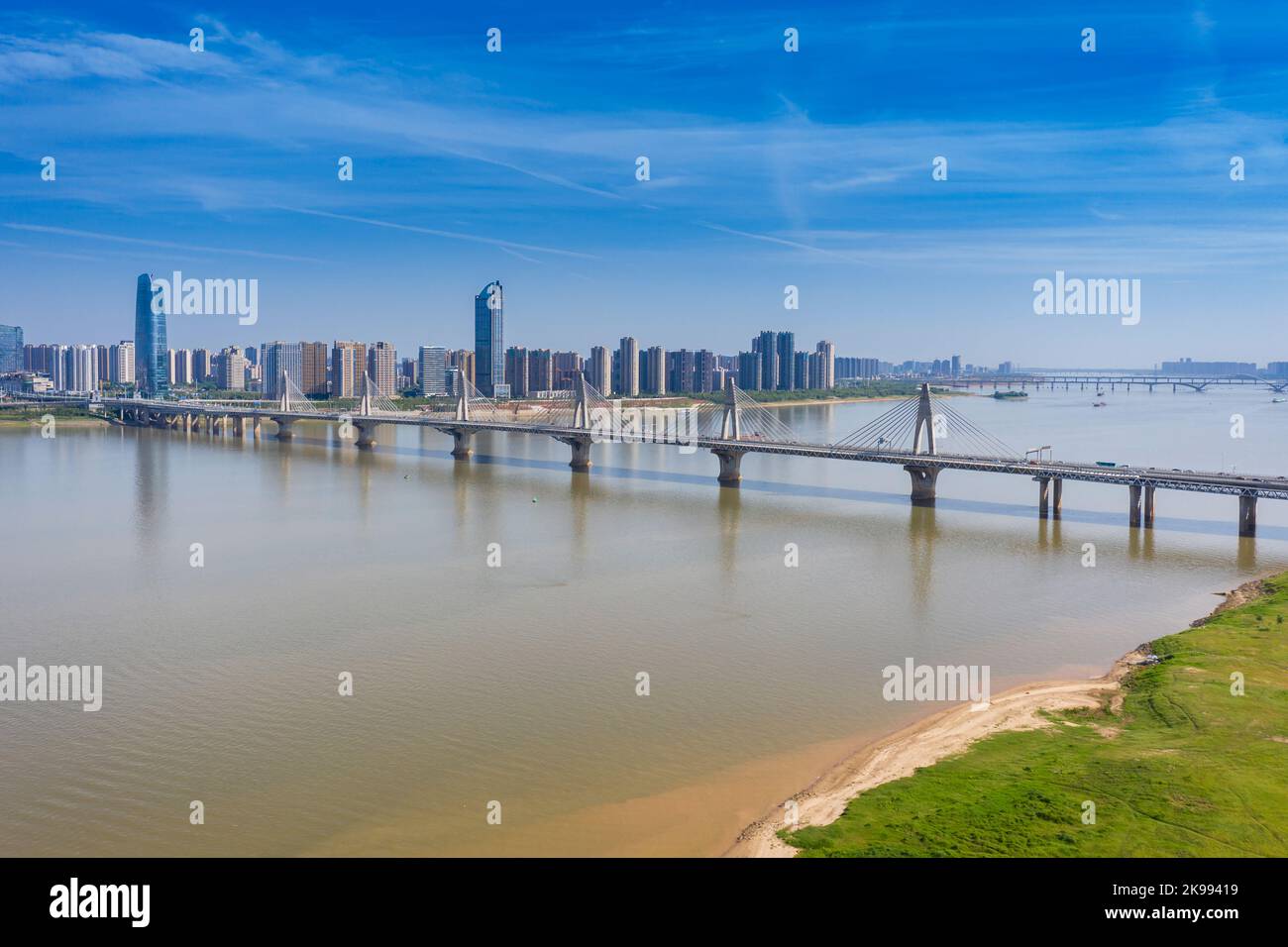 yangtze river cable stayed bridge Stock Photo - Alamy