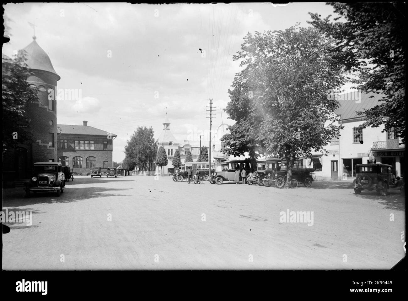 Post, railway hotel and railway station in Värnamo Stock Photo - Alamy