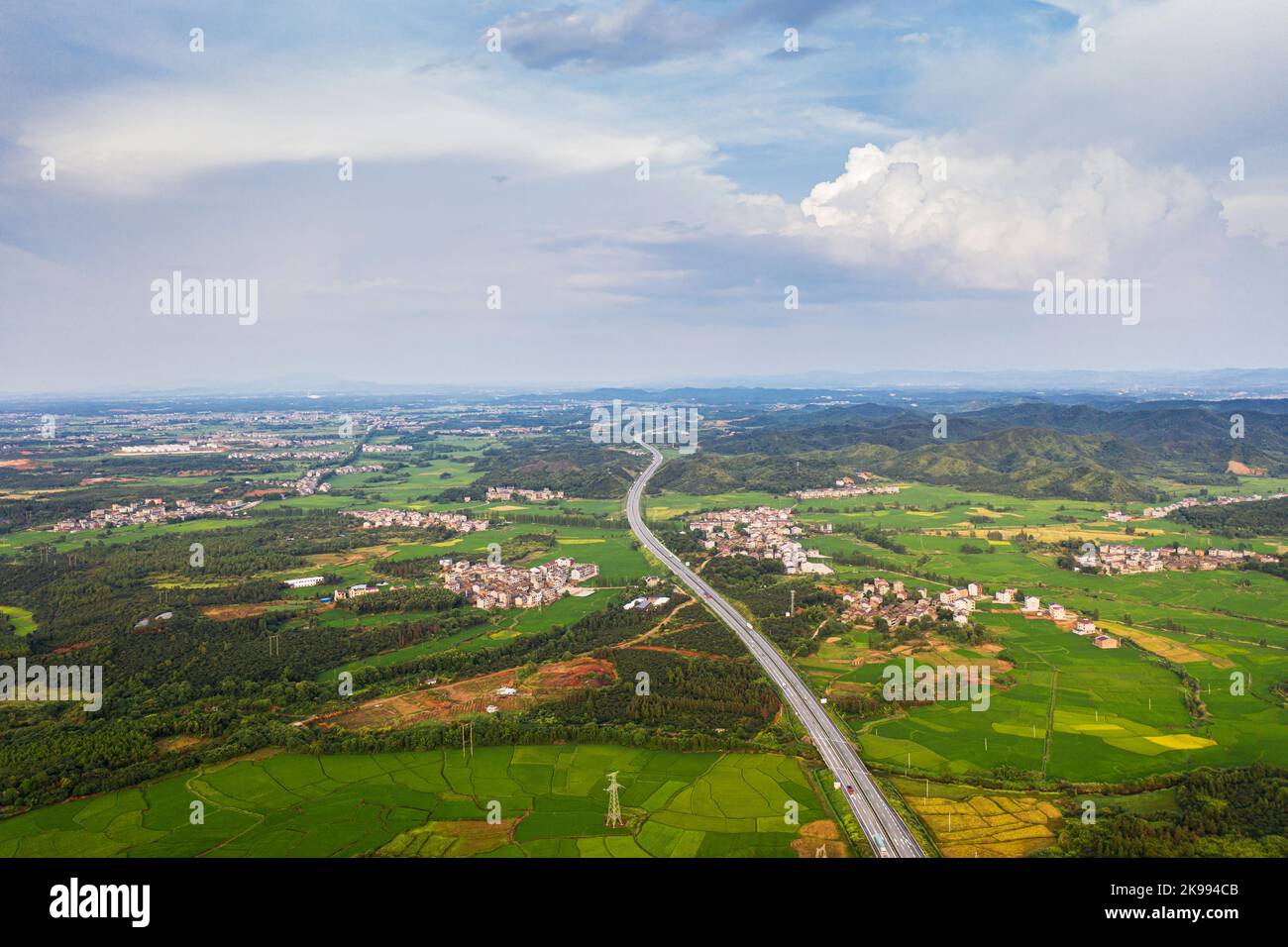 Aerial photography bird-eye view of City viaduct bridge road ...