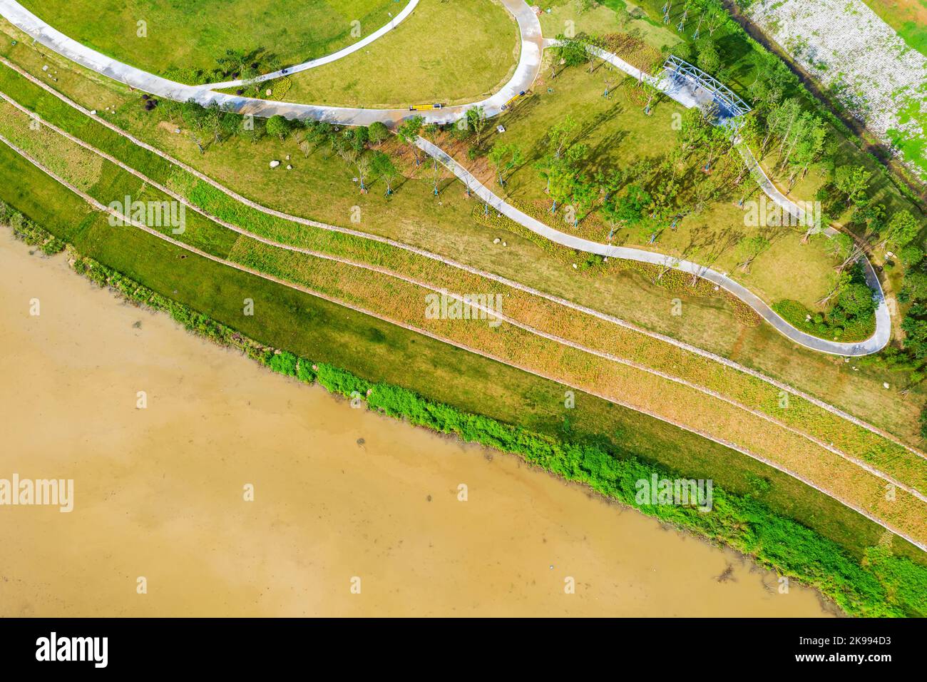 Aerial view of riverbank,the dry river Stock Photo - Alamy