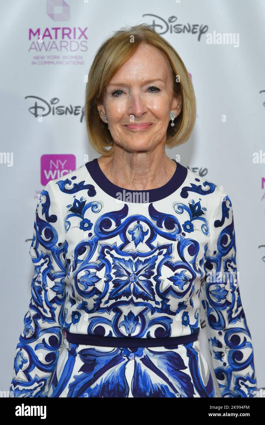 Judy Woodruff attends the 2022 Matrix Awards at The Ziegfeld Ballroom ...