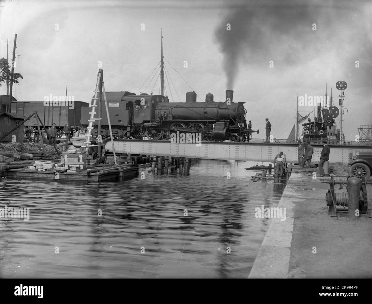 State Railways, SJ TB 890. Steam locomotive with freight trains. Last ...