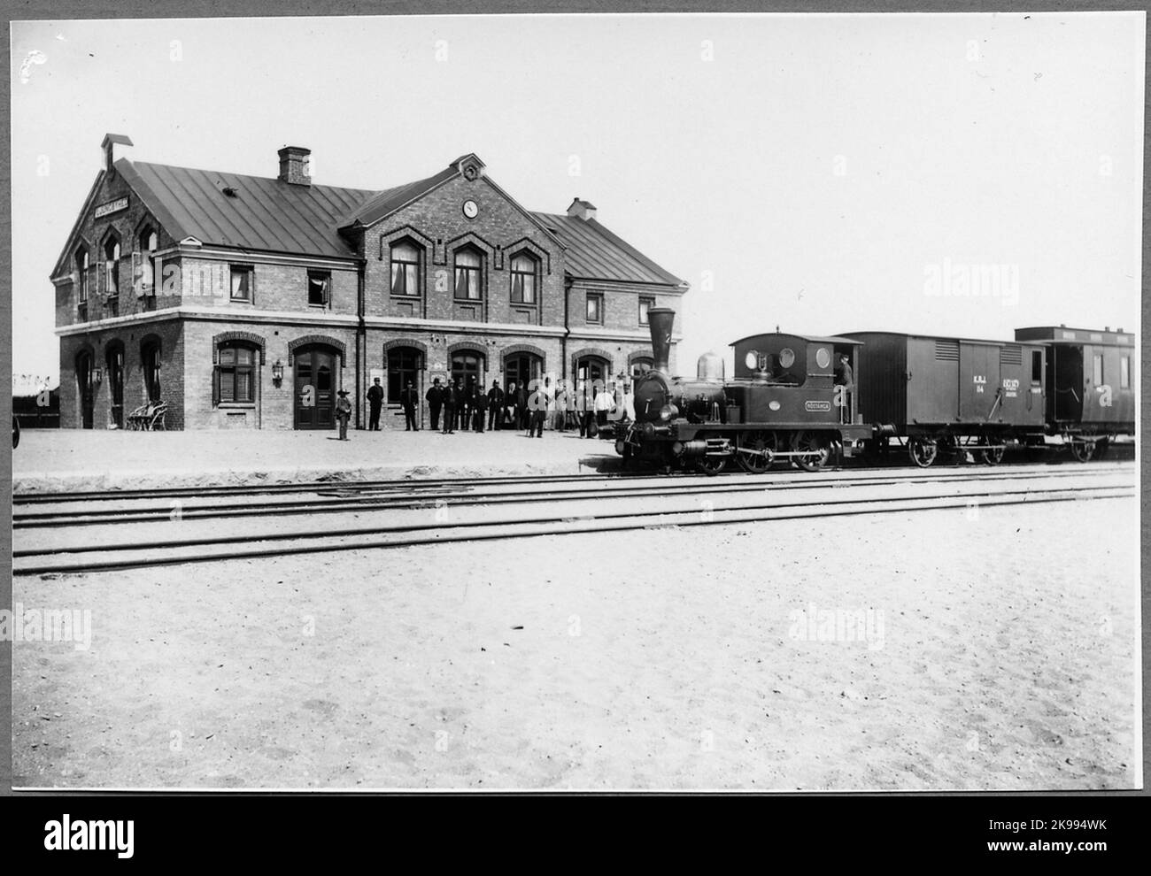 The cliff - Röstånga railway, Krj Lok 2 "Röstånga Stock Photo - Alamy