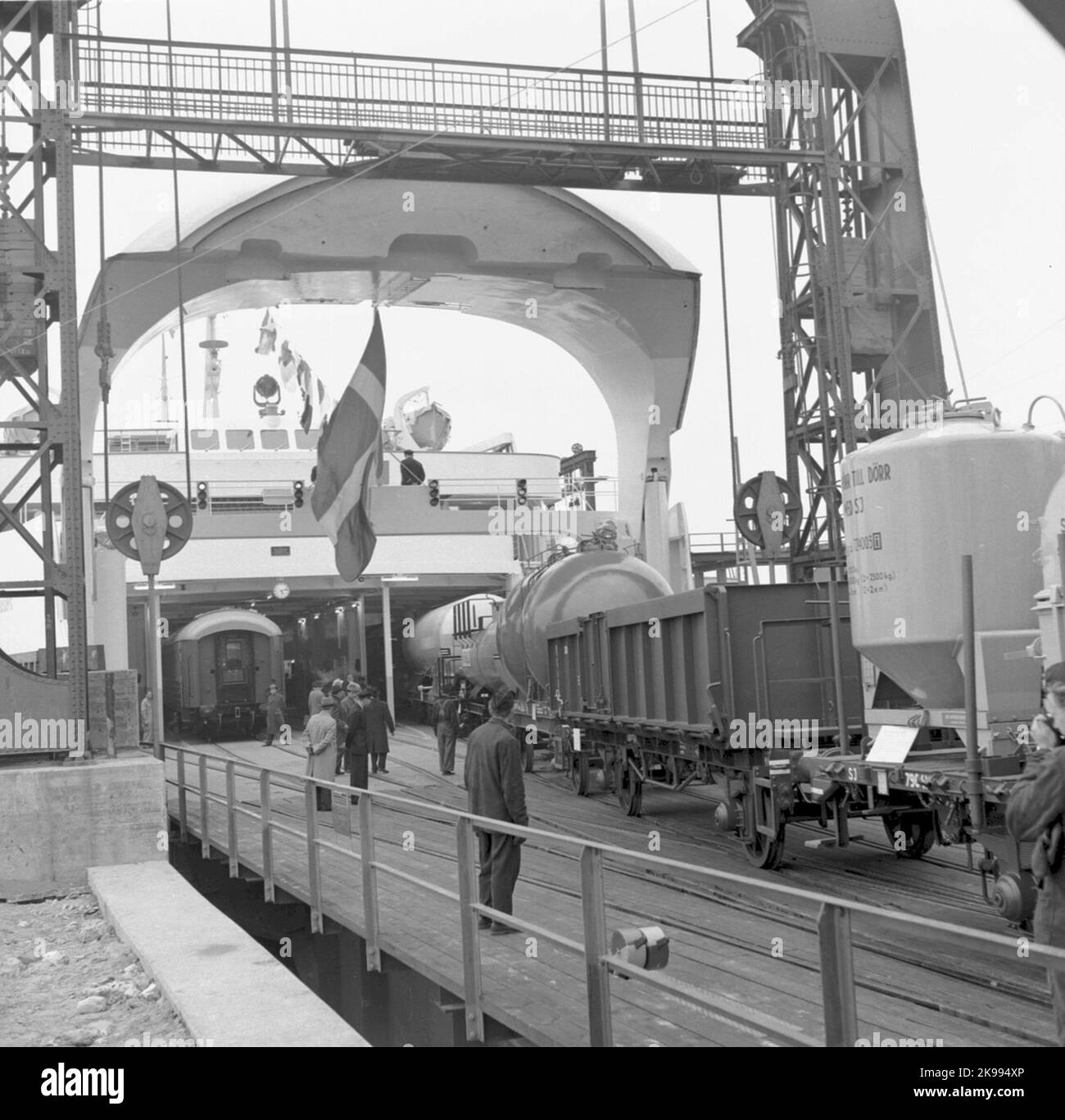 M/S Trelleborg, wagons are on board production 1960 Stock Photo - Alamy