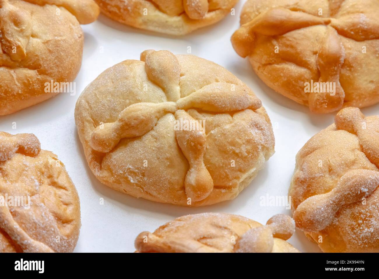 Close up to a Top view of Several Traditional Mexican day of the dead ...