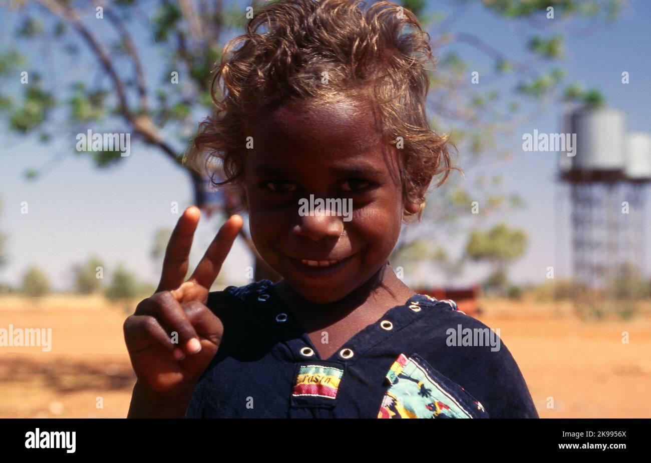 YOUNG ABORIGINAL BOY, YUELAMU ABORIGINAL COMMUNITY (MOUNT ALLAN SCHOOL ...