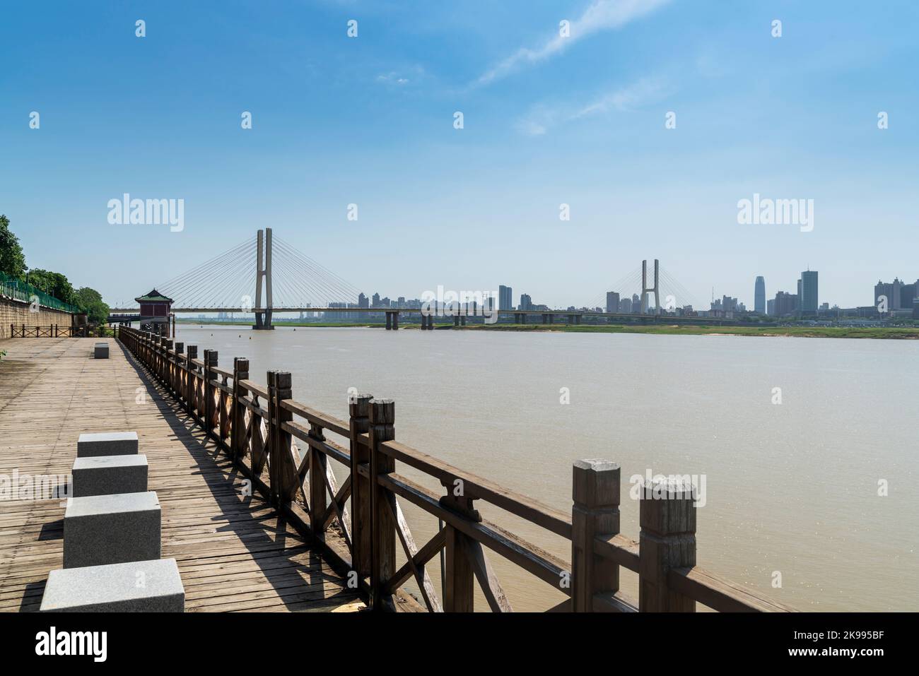 yangtze river cable stayed bridge Stock Photo - Alamy