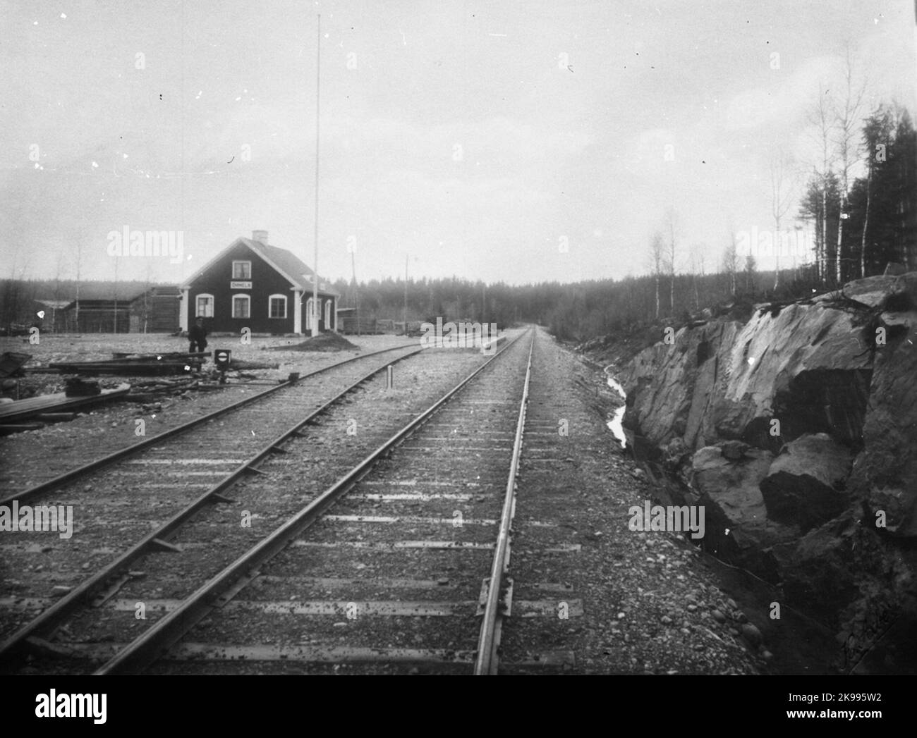 Holding and loading site built in 1928. One-storey station house in ...