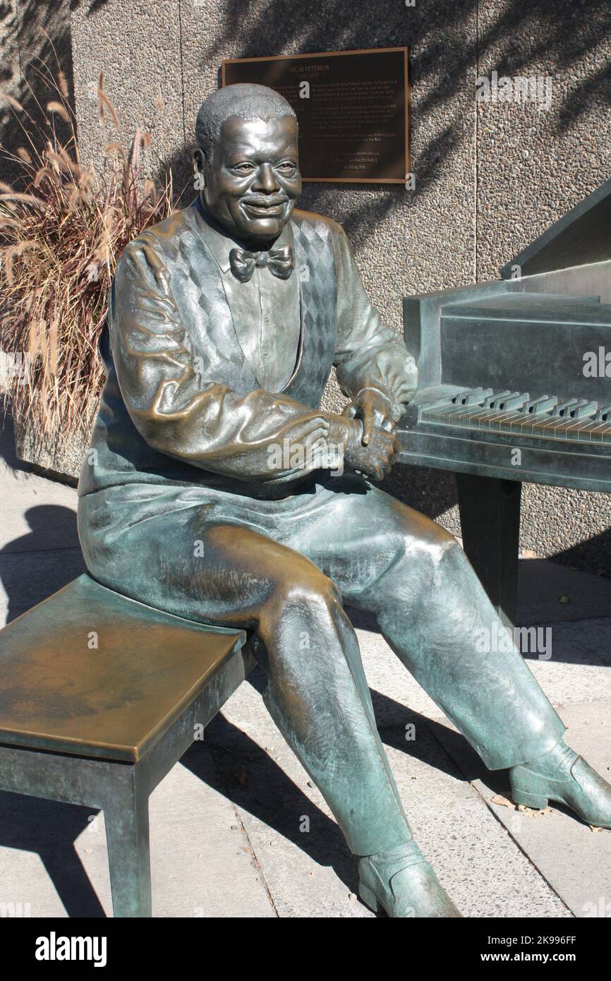 Statue of Oscar Peterson and his piano in Ottawa, Ontario, Canada Stock ...