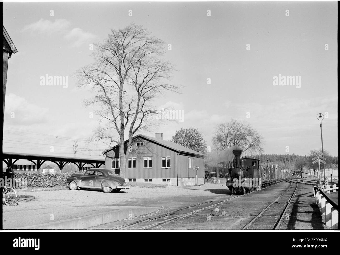 Steam locomotive with wagons. The locomotive has inventory number 11 ...