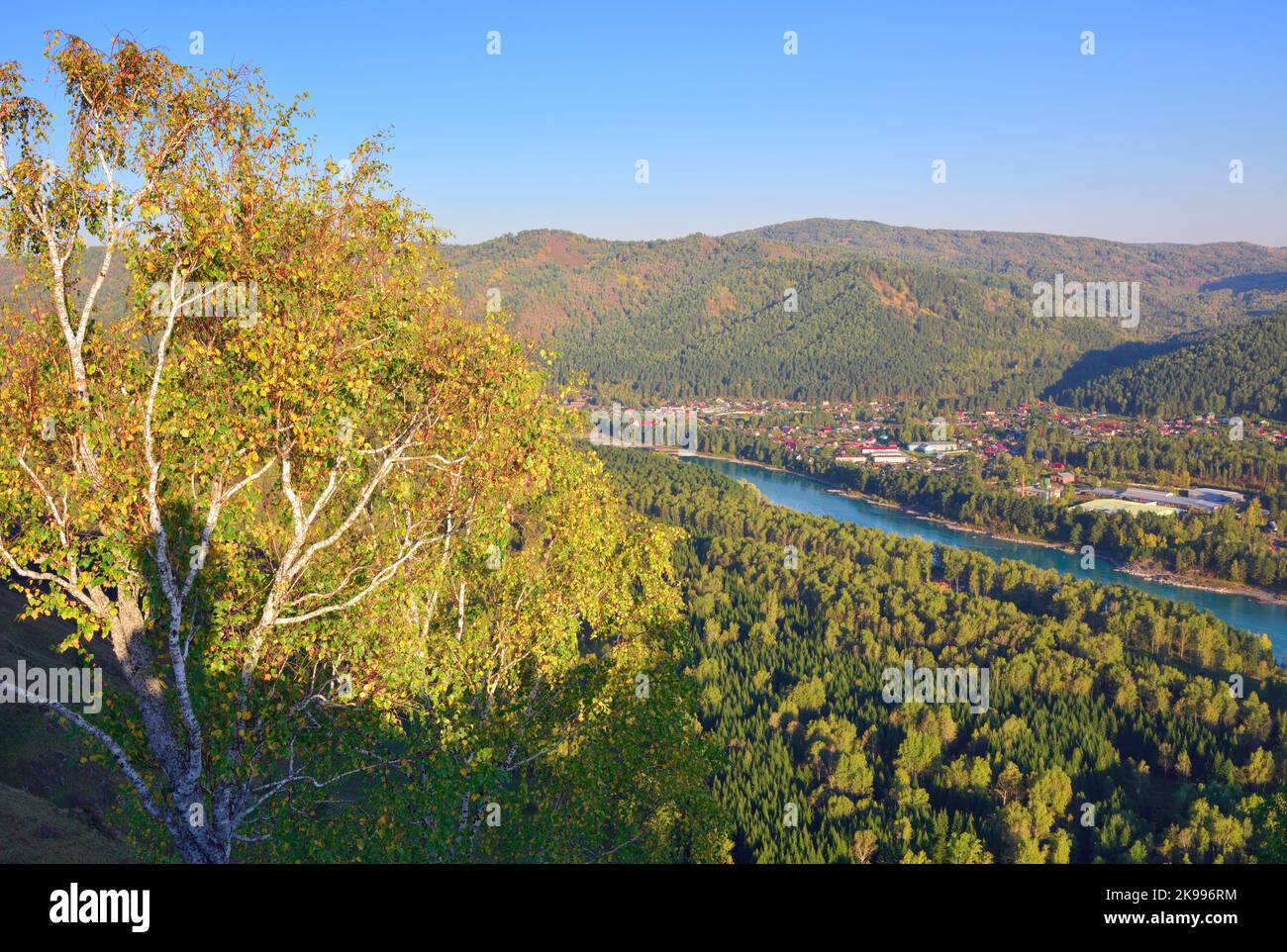 Aya Nature Park in the Altai Mountains. The valley of the Katun River ...