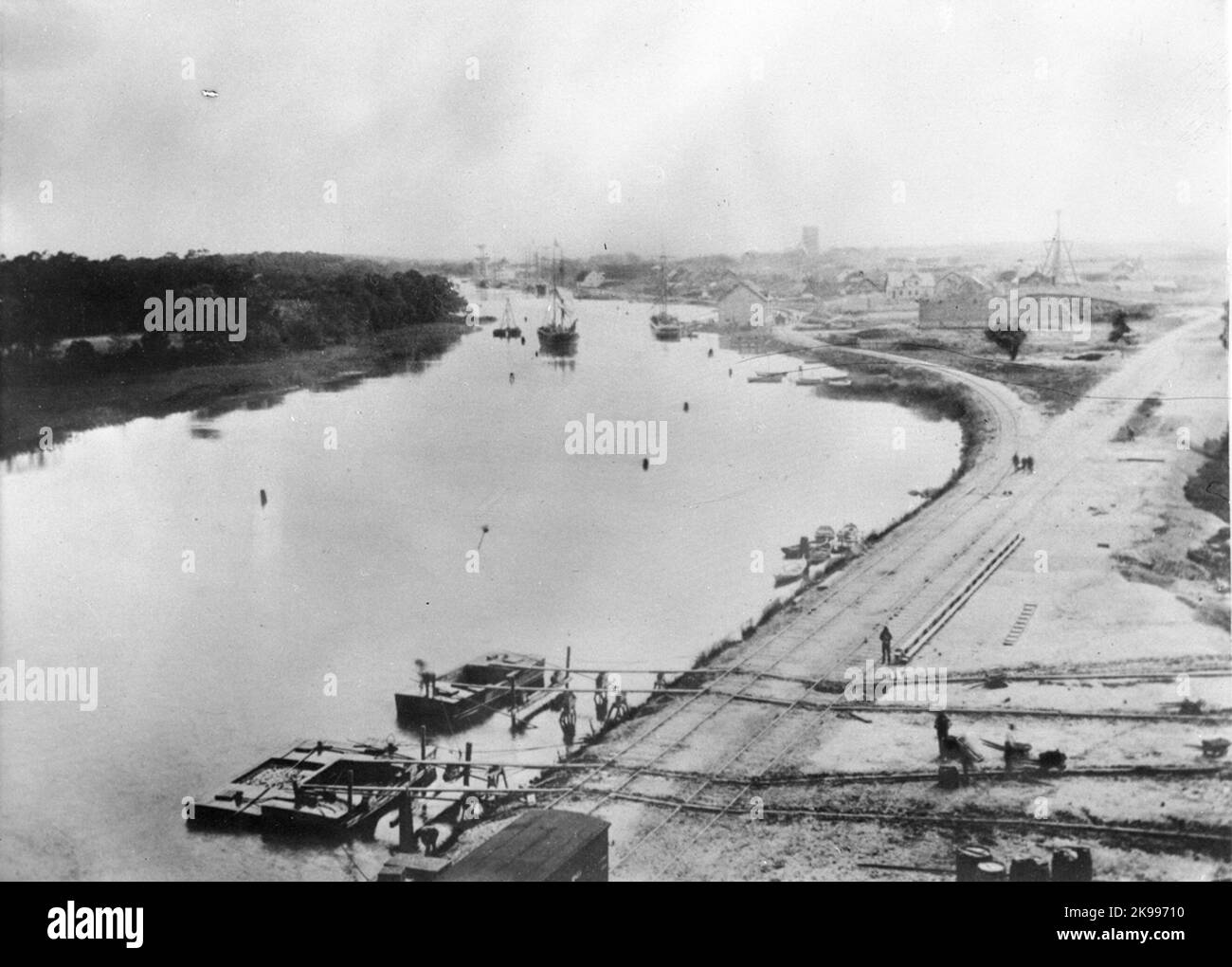 The harbor with the platform for bath trains Stock Photo - Alamy