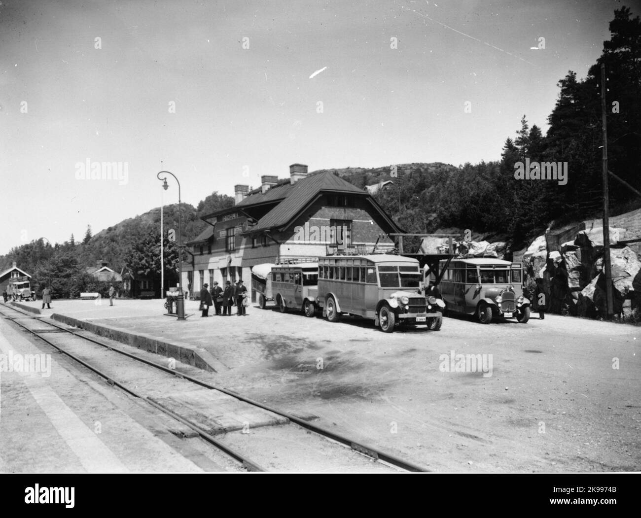 State railways, SJ buses and trucks at Dingle Railway Station. Among ...