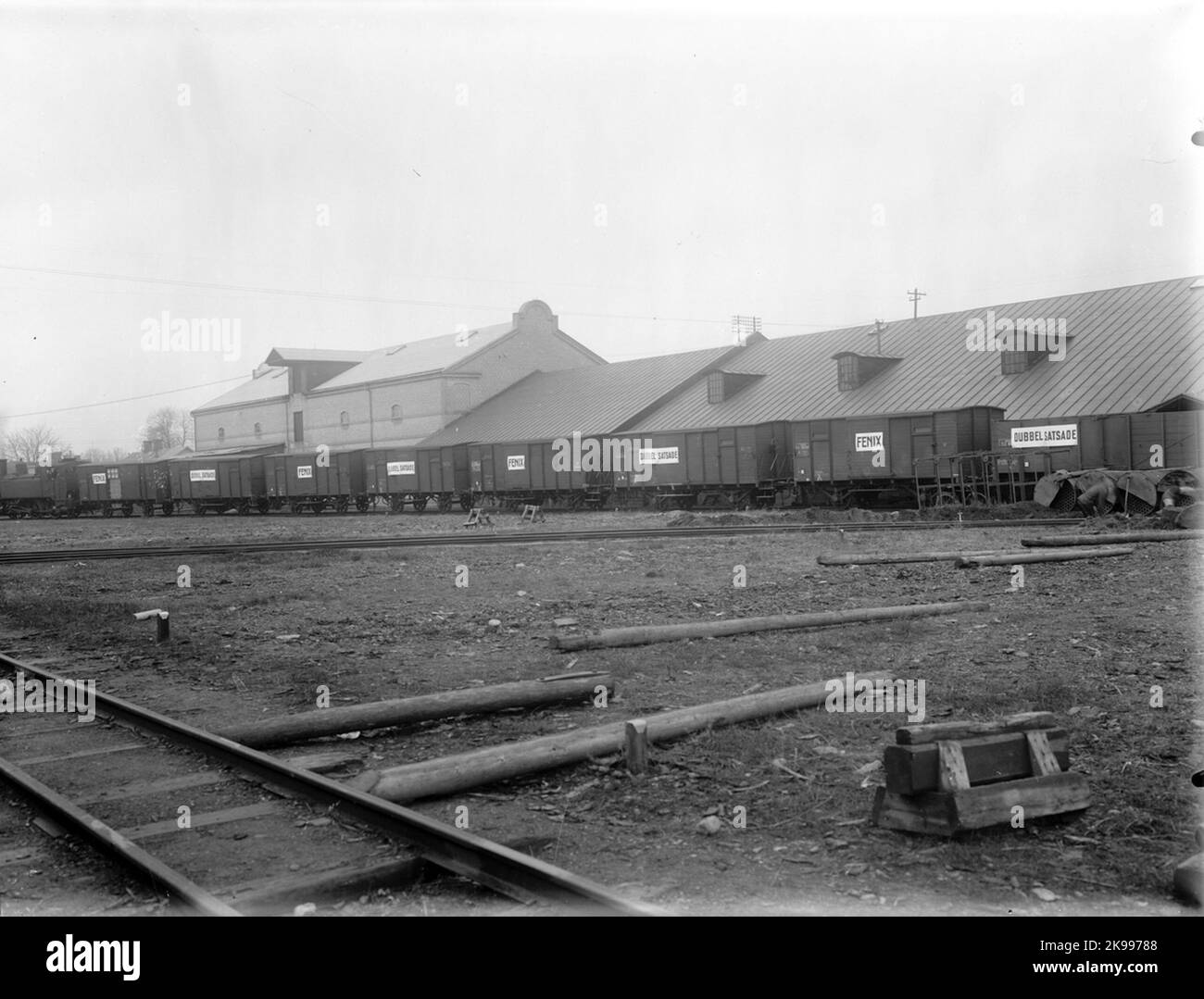 TJ-Tidaholms Railway Lok 2 with Match loading freight train Stock Photo ...
