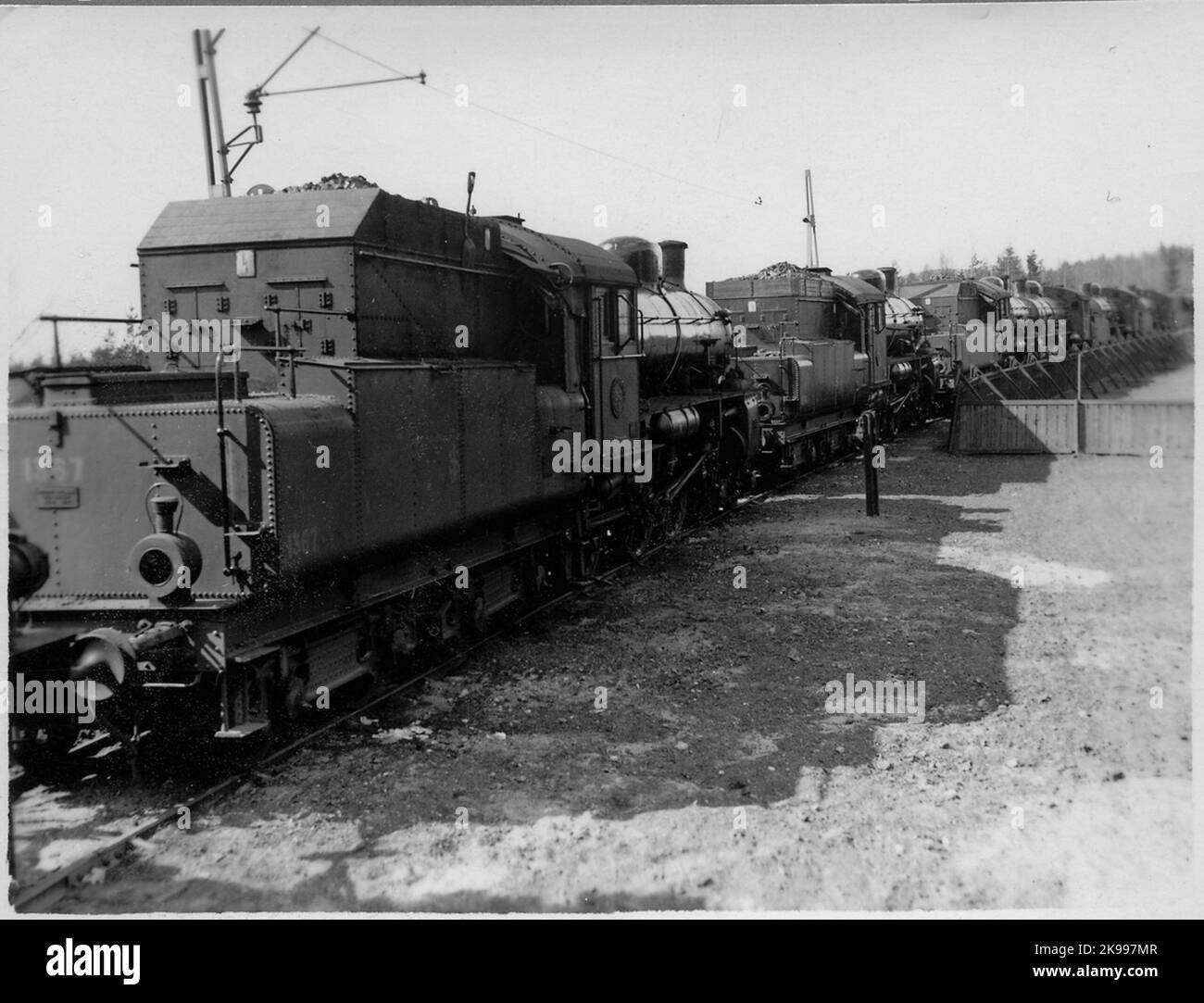 State Railways SJ B 1367. Steam locomotives set up at the Lokstallet ...