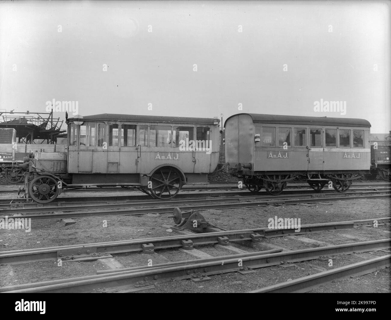 Åmål - Årjängs Railway, Åmåj Motorvan with trailer. Bus made by Fiat ...