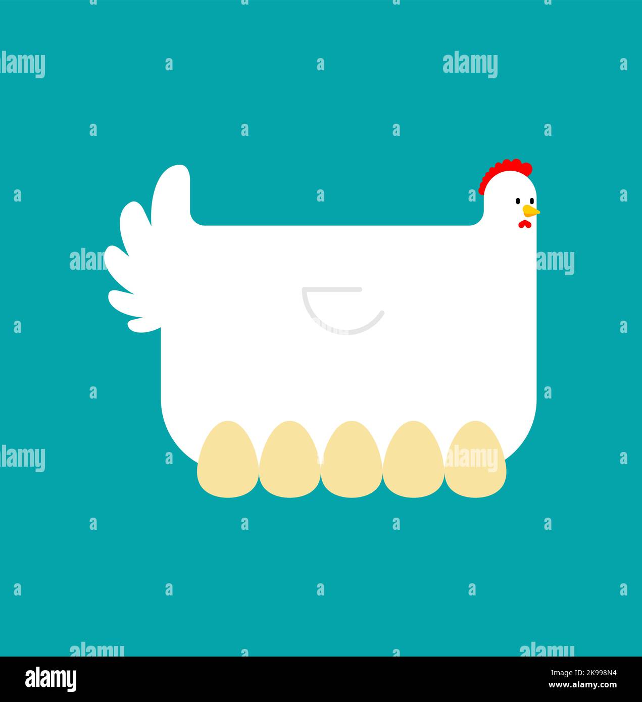 Laying hen and many eggs. Vector illustration Stock Vector Image & Art ...