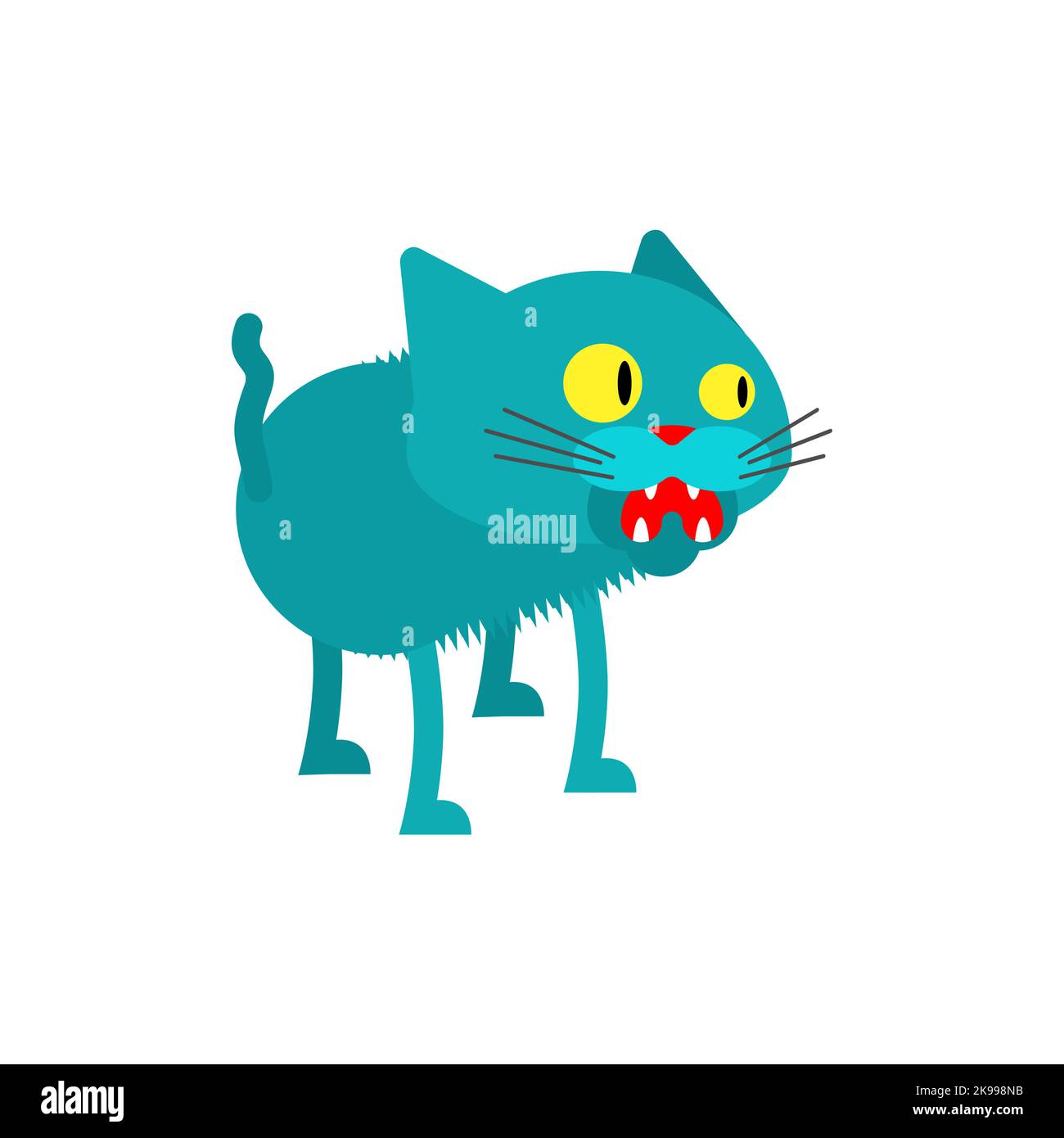 Weird cat crazy cartoon. Vector illustration Stock Vector Image & Art ...