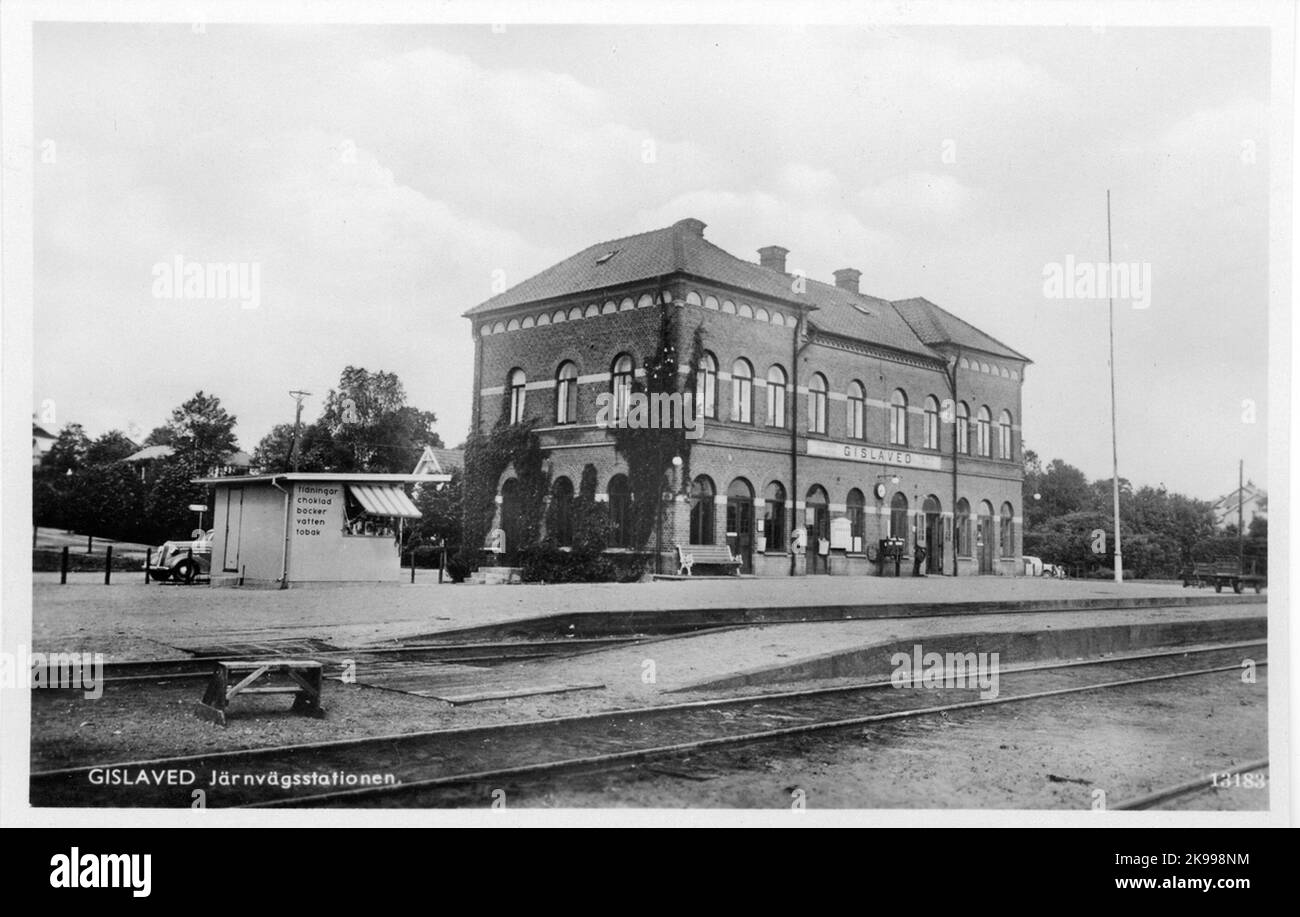 The railway station in Gislaved Stock Photo - Alamy