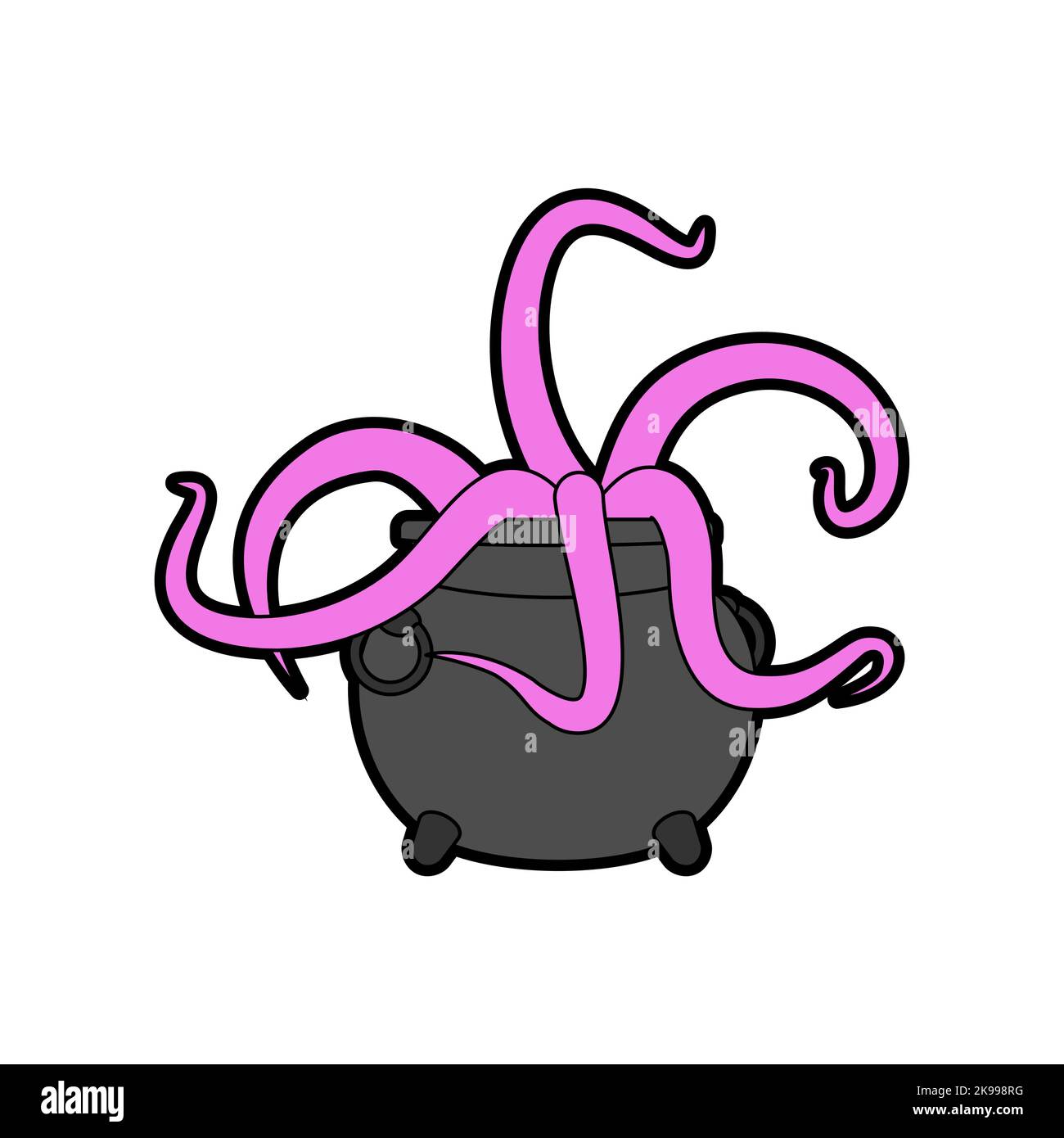 Witch pot octopus. halloween Vector illustration Stock Vector Image ...
