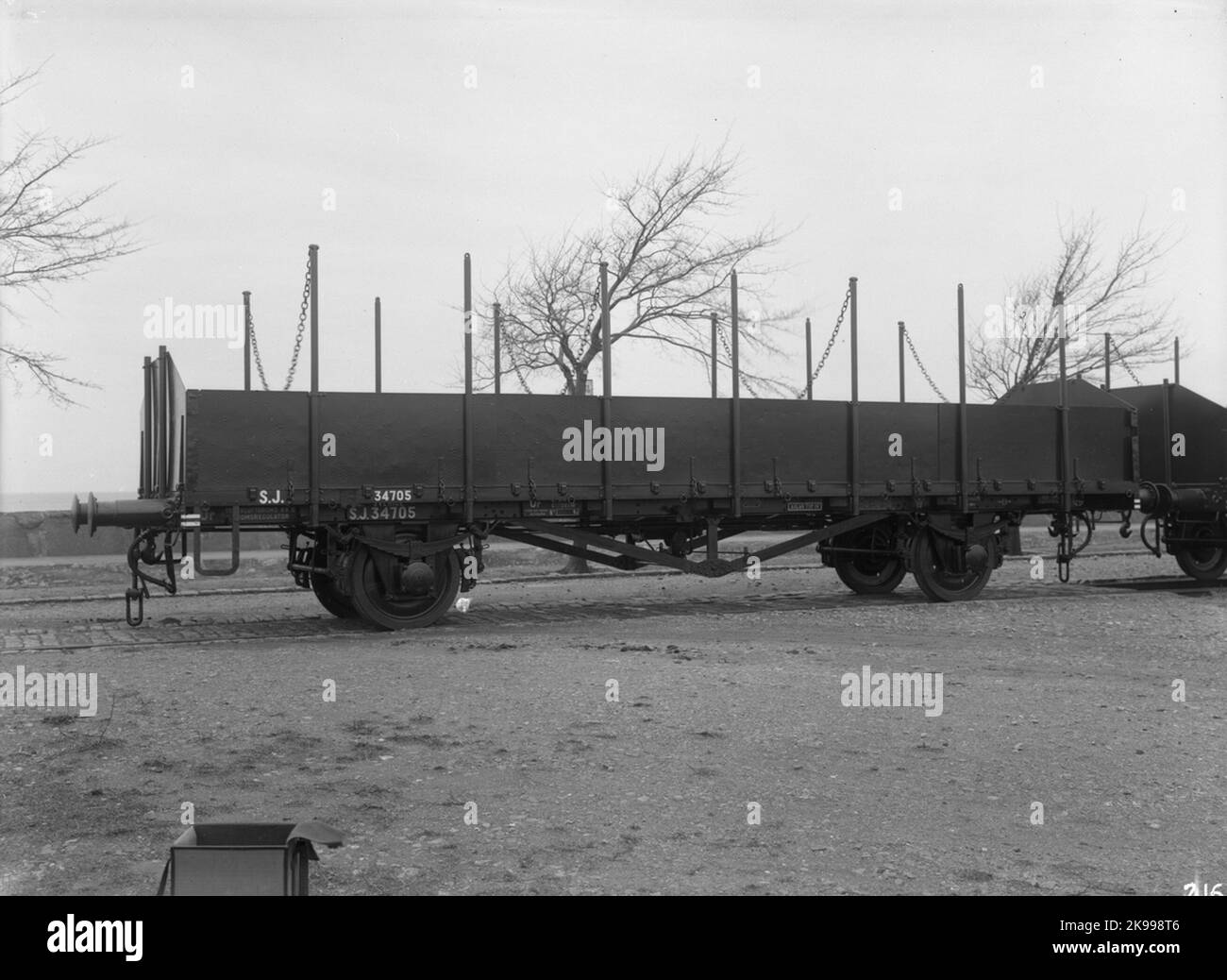 The State Railways, SJ or 34705. Post carriage with walls. Kockums ...