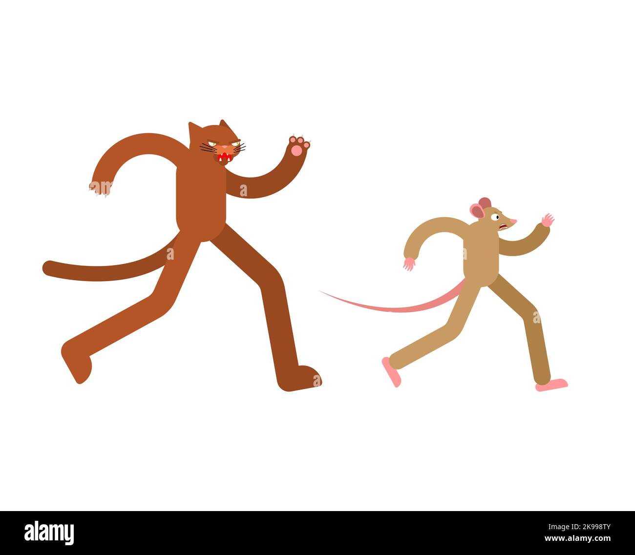 Cartoon Cat Chasing Mouse