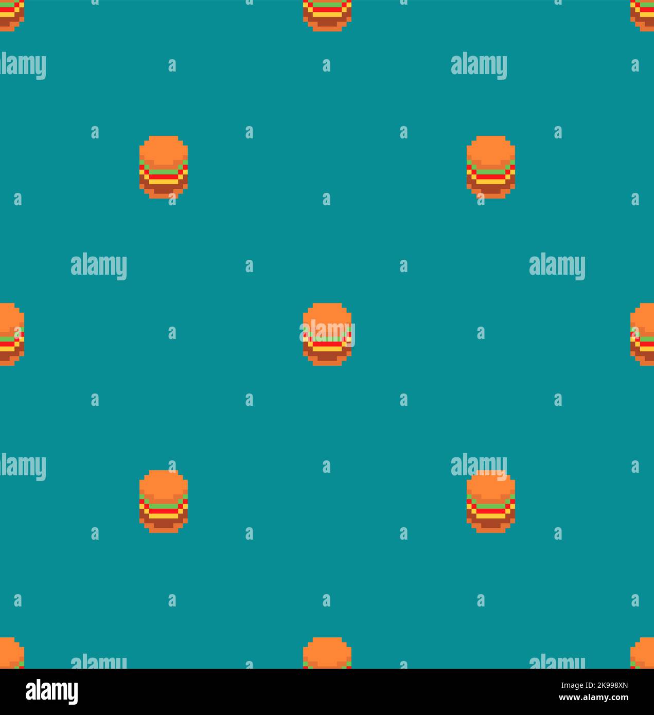 Burger pixel art pattern seamless. Hamburger 8 bit background ...