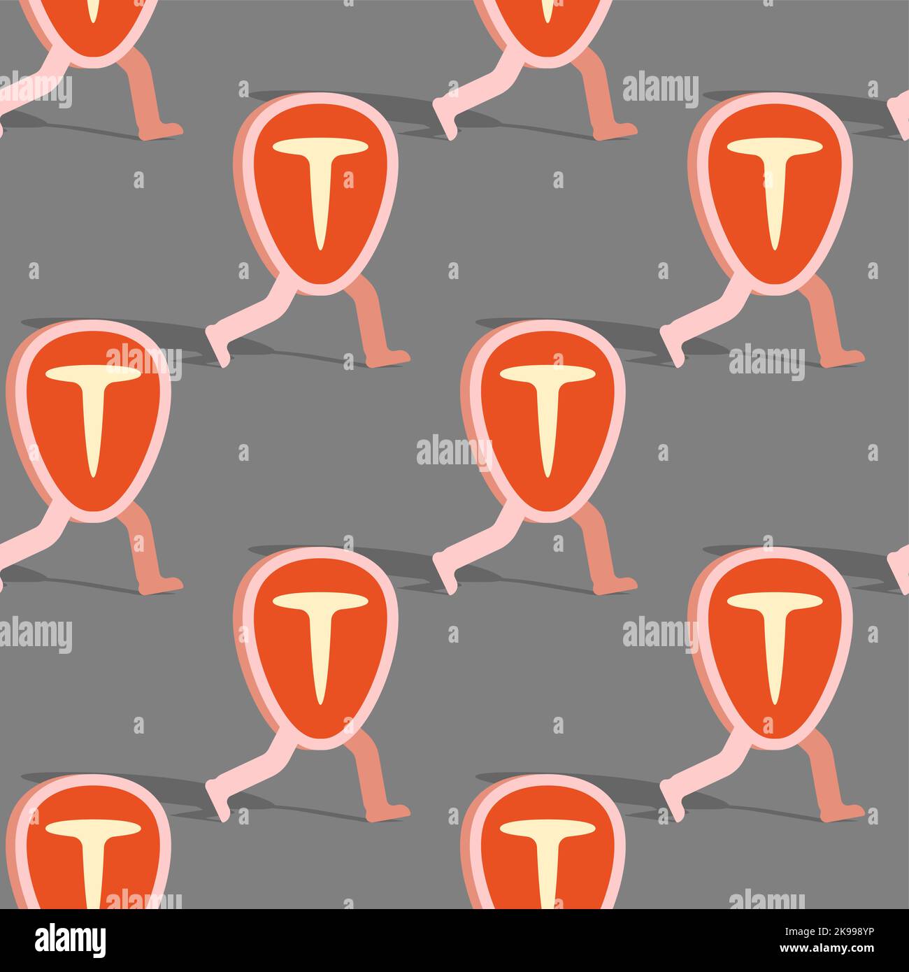 Piece of meat run pattern seamless. Raw chop running background. Meat ...