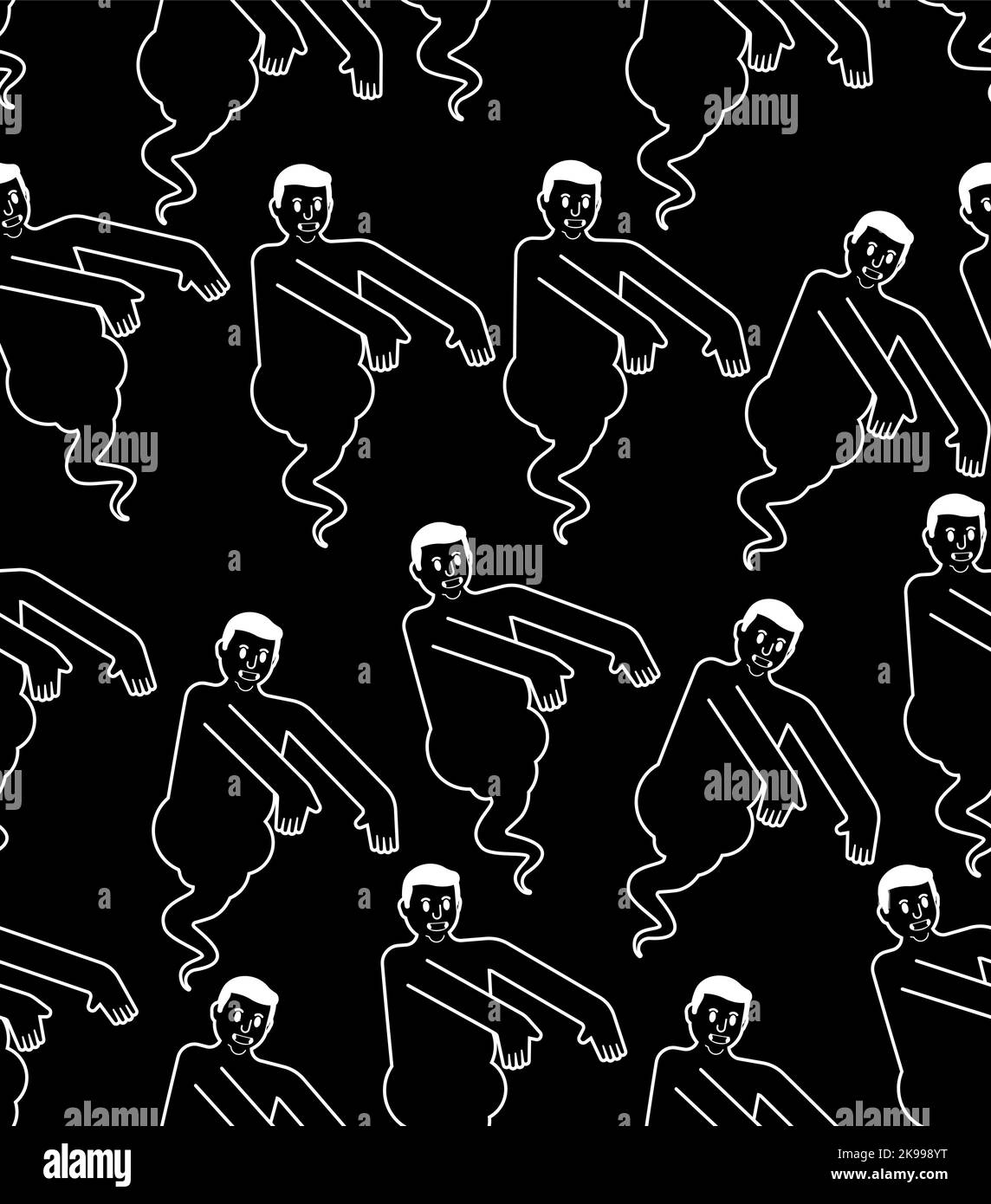 Soul of man pattern seamless. Boy spirit background. ghost of man ...