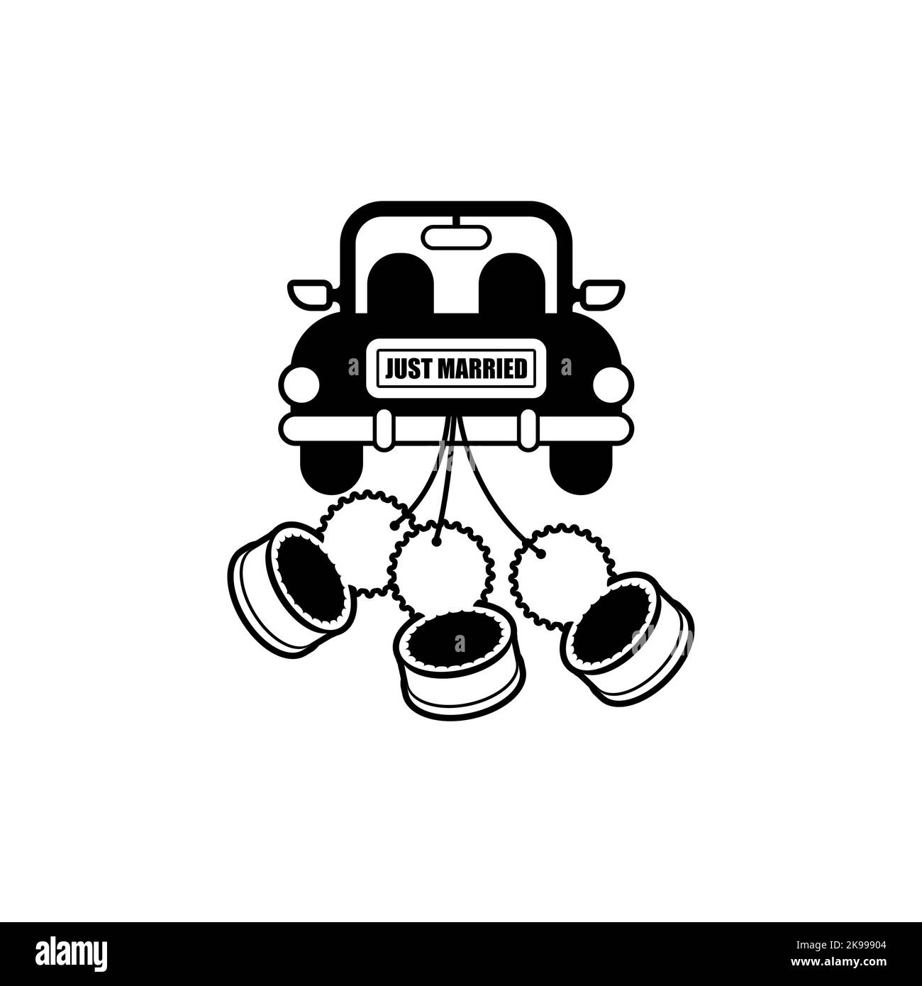 Just married car sign. Newlyweds car icon Stock Vector Image & Art - Alamy