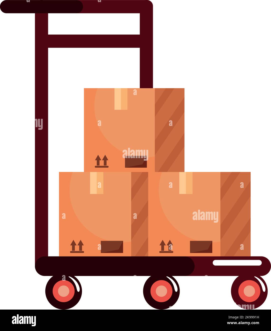 delivery cart with carton boxes Stock Vector Image & Art - Alamy
