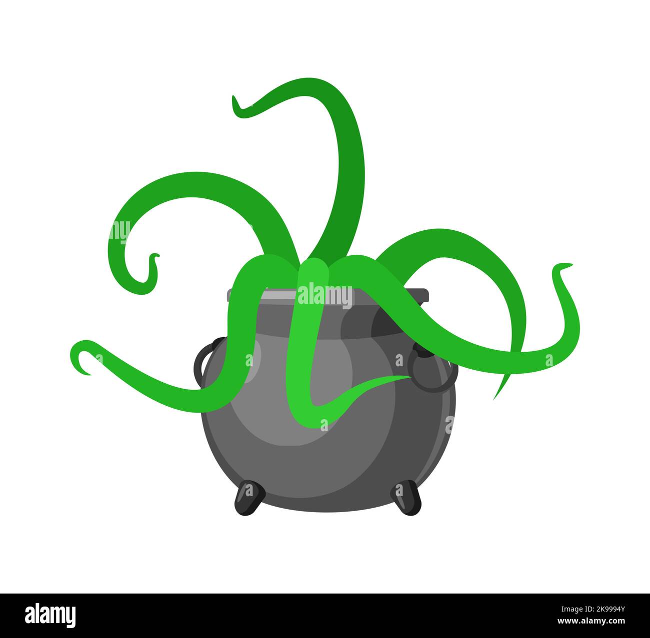 Witch pot octopus. halloween Vector illustration Stock Vector Image ...
