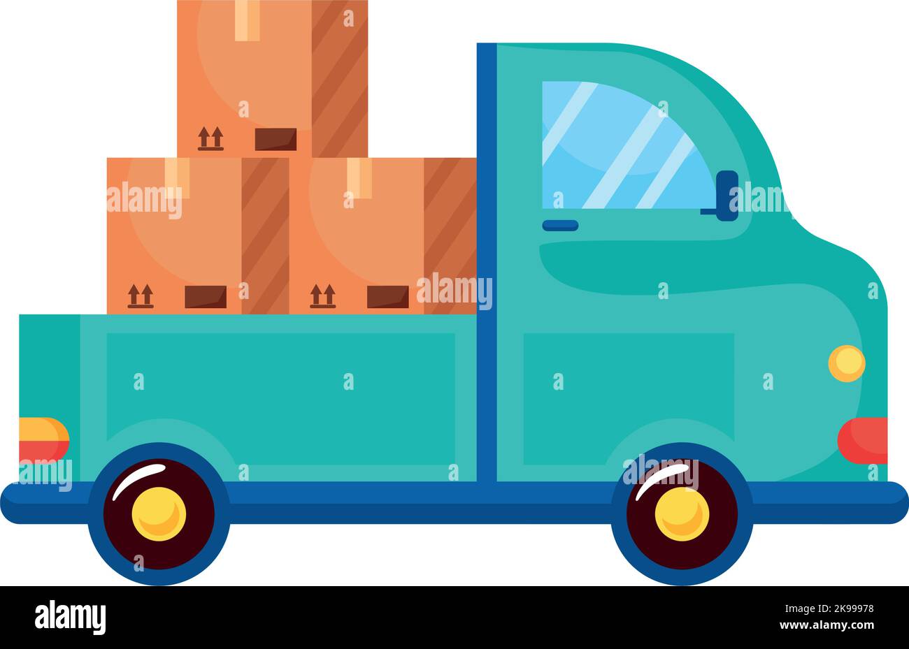 delivery carton boxes in truck Stock Vector Image & Art - Alamy