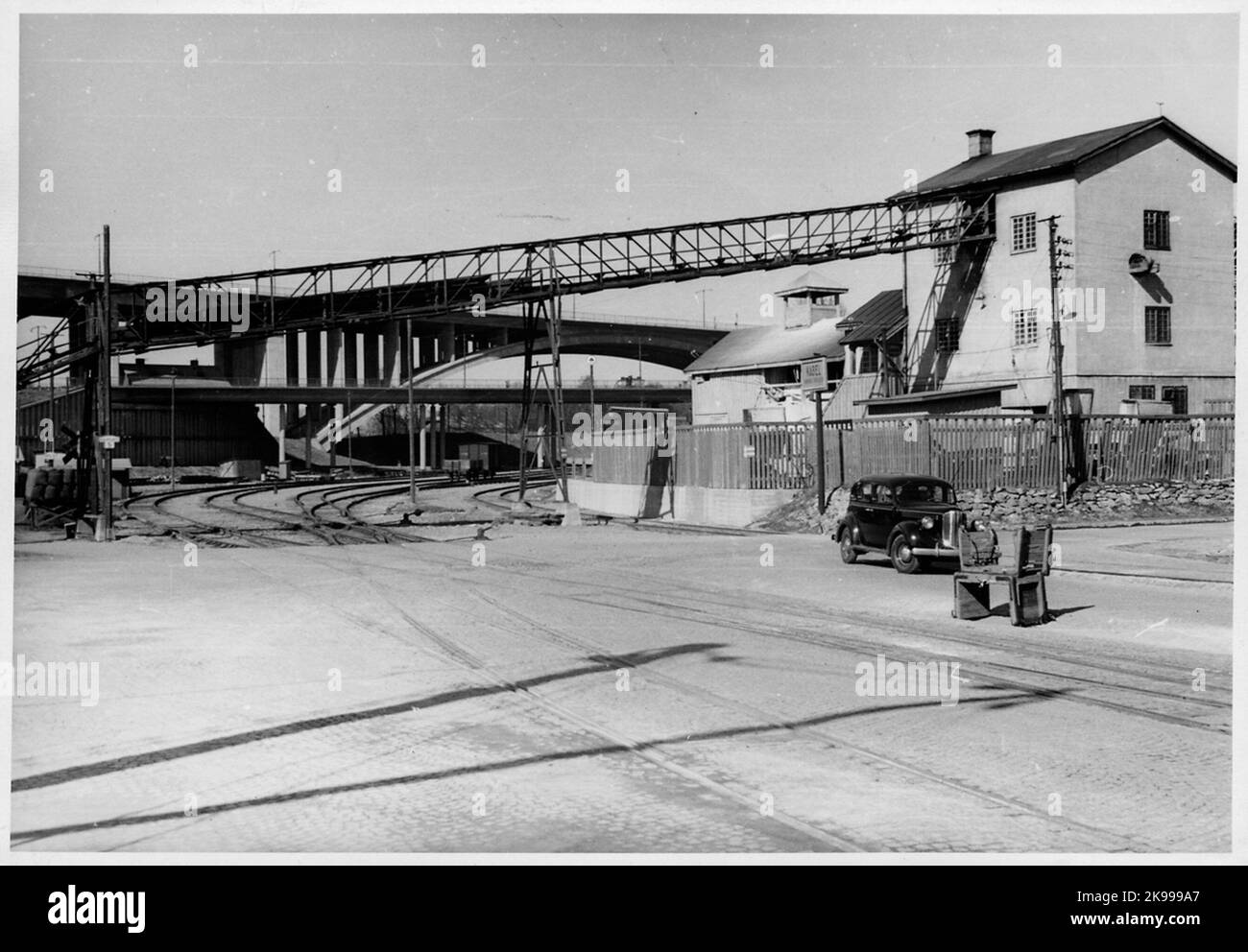 The harbor track at Norra Hammarbyhamnen in the direction of Skanstull ...