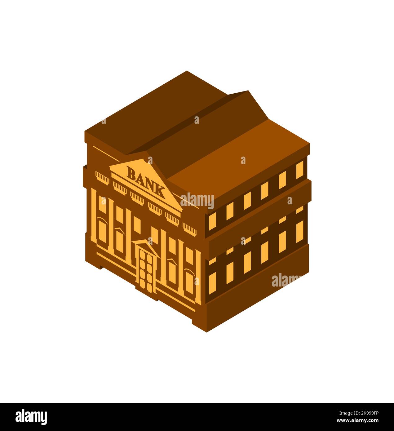 Bank building isometric style sign. Vector illustration Stock Vector ...