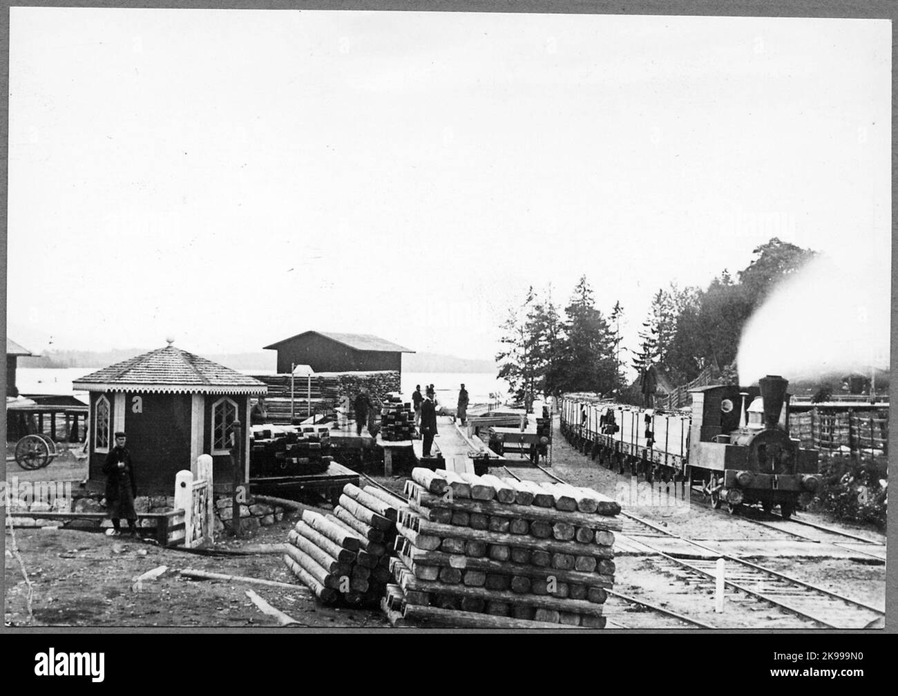 Bergvik 1860-1870 the century with train set Stock Photo - Alamy