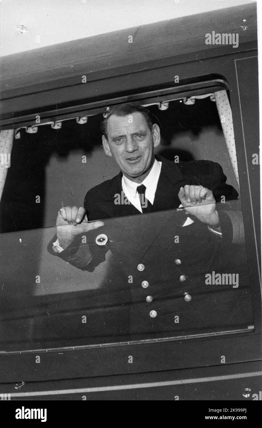 King Fredrik IX of Dannmark in a compartment window Stock Photo - Alamy