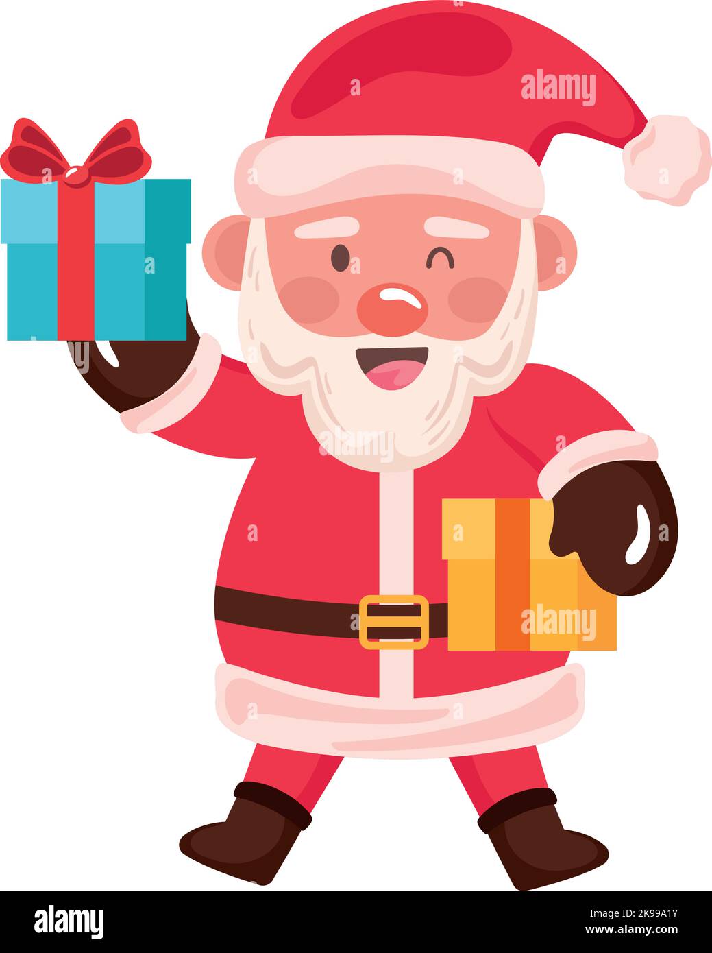 santa claus with gifts Stock Vector Image & Art - Alamy