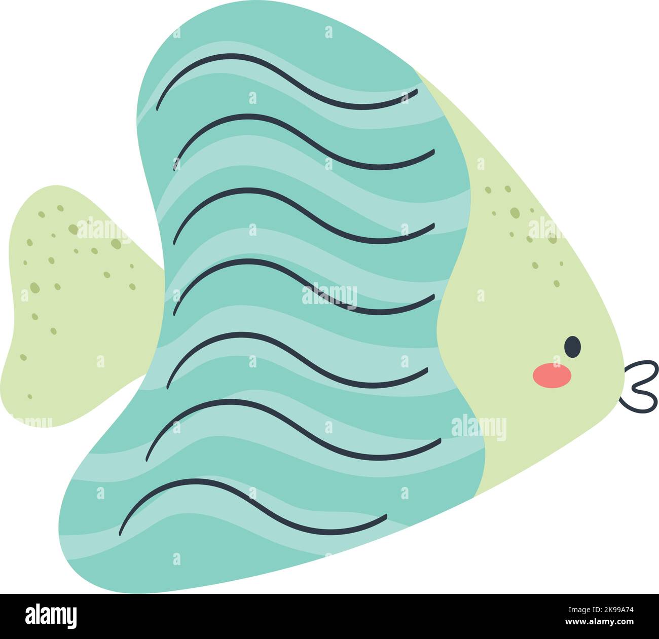 cute green fish adorable Stock Vector Image & Art - Alamy