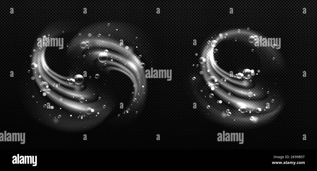 Clean detergent wave and soap swirl, light effect with bubbles and ...