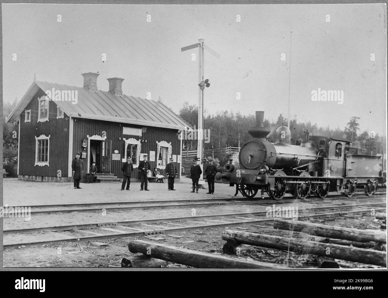 Mora Vänern's railway, MVJ Lok 4 at Vacker station Stock Photo - Alamy