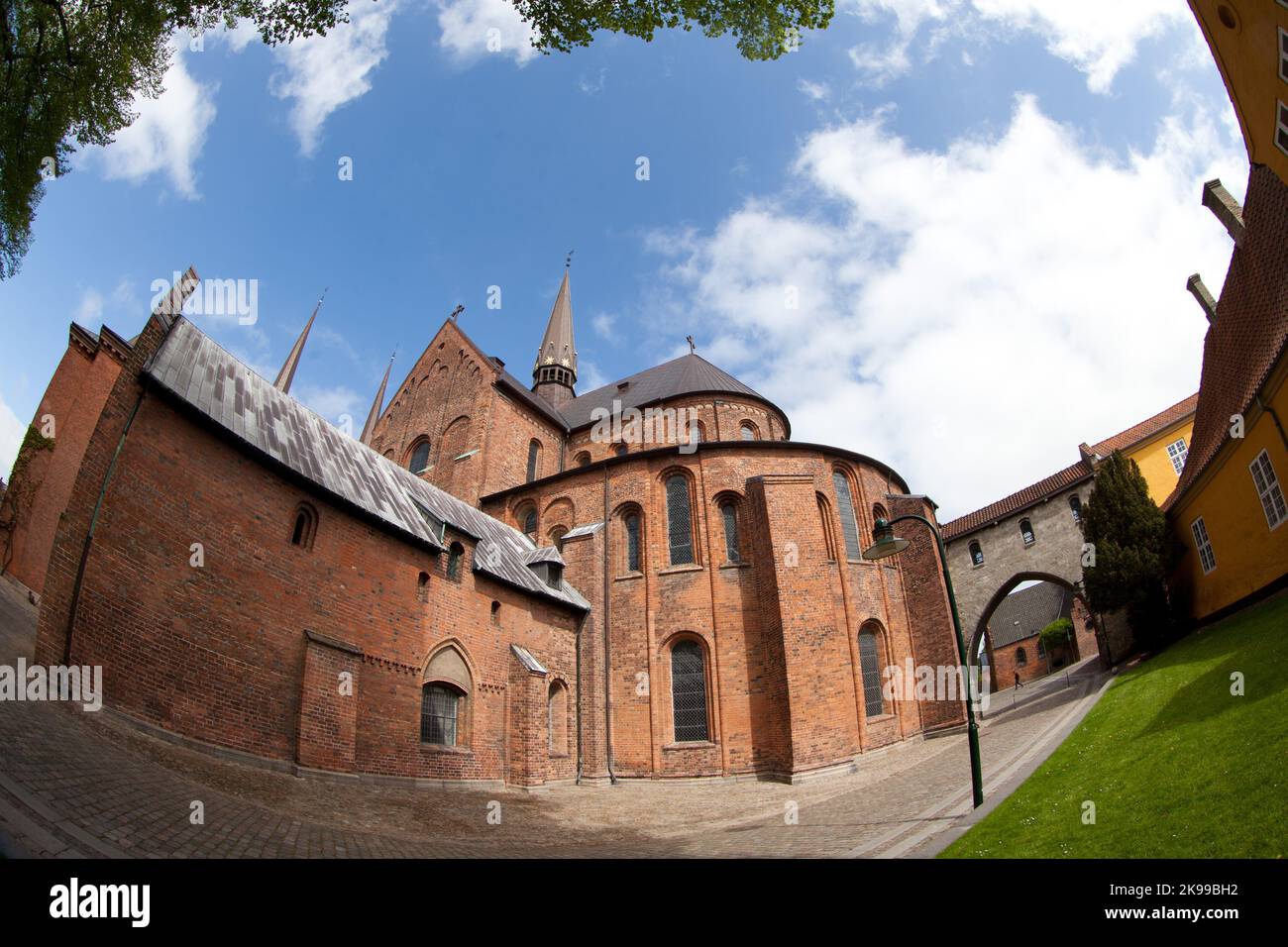 Roskilde Cathedral in Denmark A Gothic cathedral built of brick in the ...