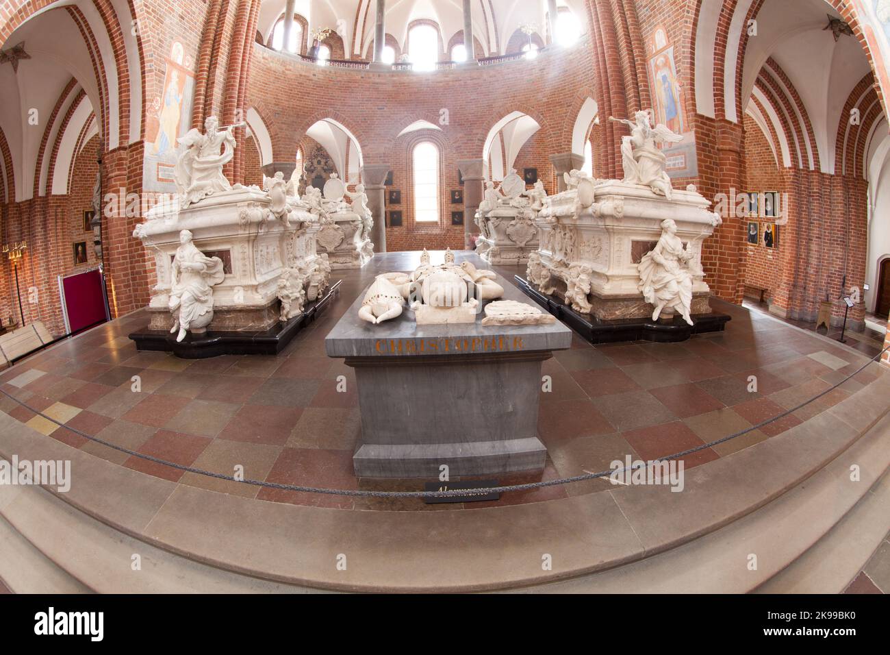 Roskilde Cathedral in Denmark A Gothic cathedral built of brick in the ...