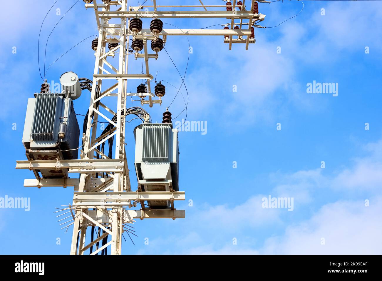 View of electric pole outdoors Stock Photo - Alamy